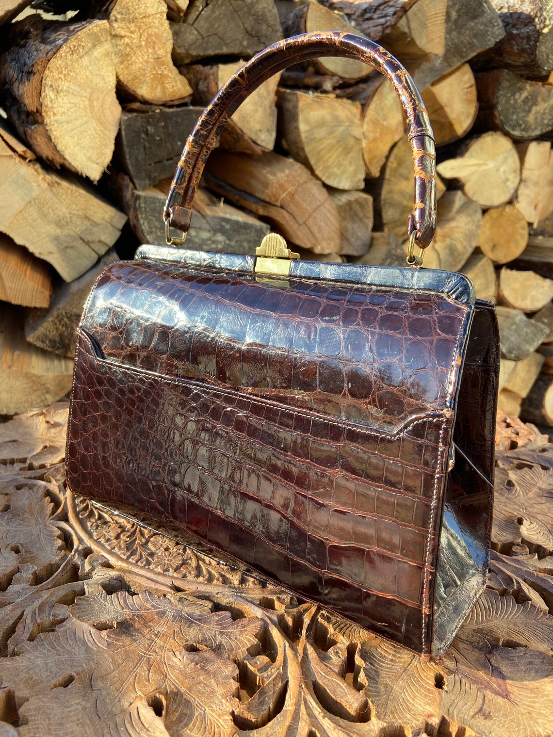 Vintage 1940s-1950s Bellestone Brown Leather Purse Handbag - Etsy