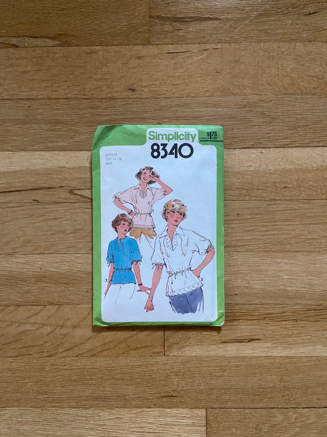 Vintage Simplicity 1977 Miss Shirt Pattern 8340 Sizes 14 16 Bust 36 38 ...