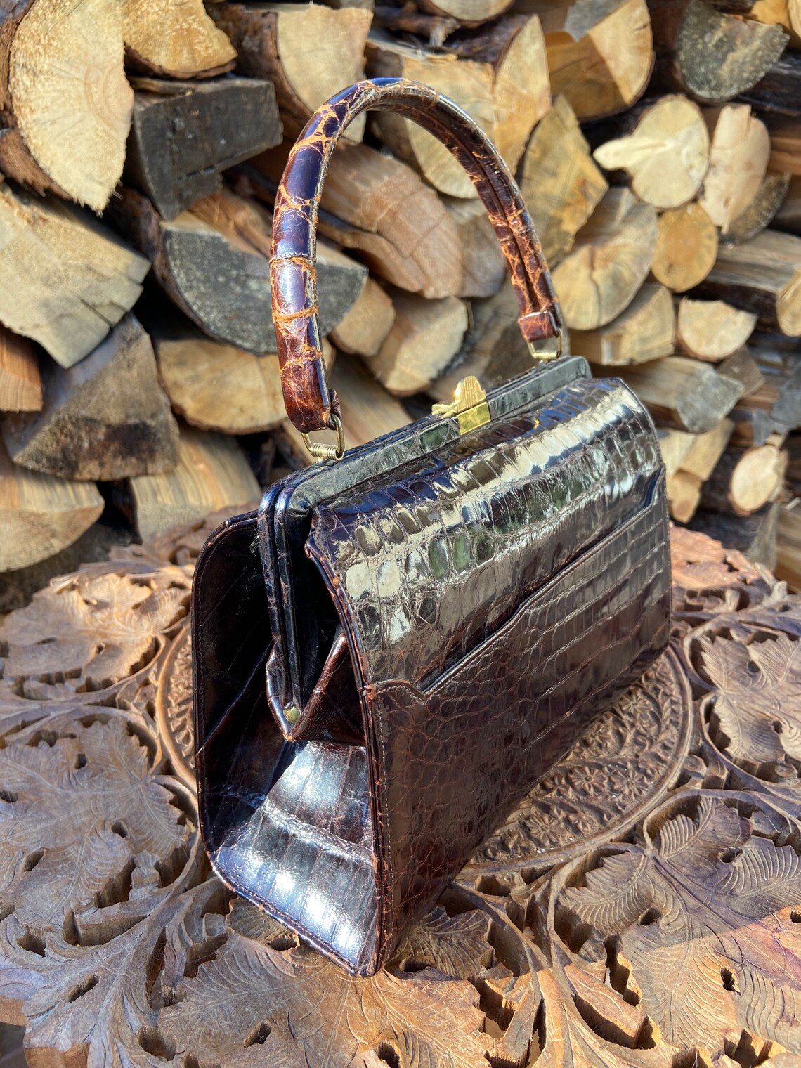 Vintage 1940s-1950s Bellestone Brown Leather Purse Handbag - Etsy