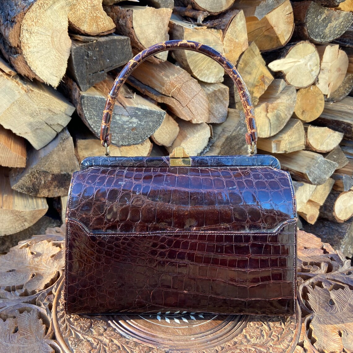 Vintage 1940s-1950s Bellestone Brown Leather Purse Handbag - Etsy