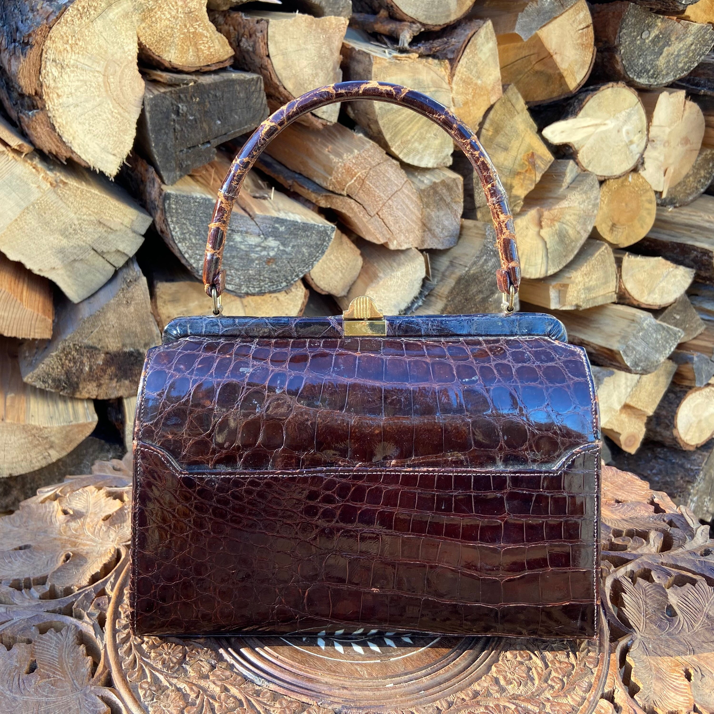 Vintage 1940s-1950s Bellestone Brown Leather Purse Handbag - Etsy