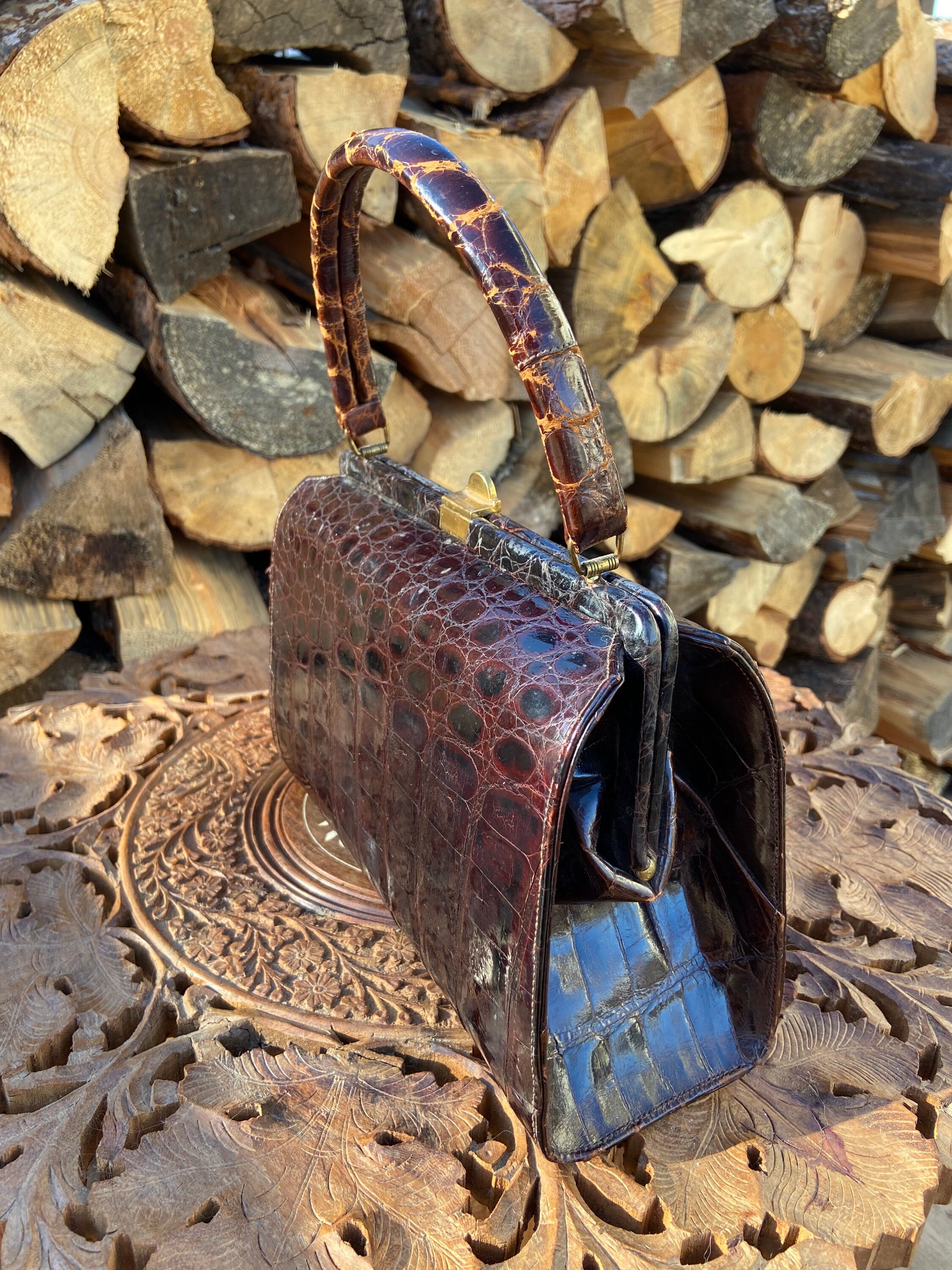 Vintage 1940s-1950s Bellestone Brown Leather Purse Handbag - Etsy