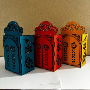 Mexican Folk Art Wooden Nicho Box – Handcrafted Altar Shrine With ...