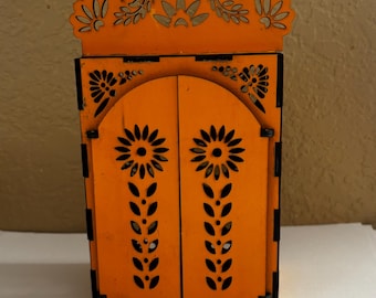 Mexican Folk Art Wooden Nicho Box – Handcrafted Altar Shrine With ...