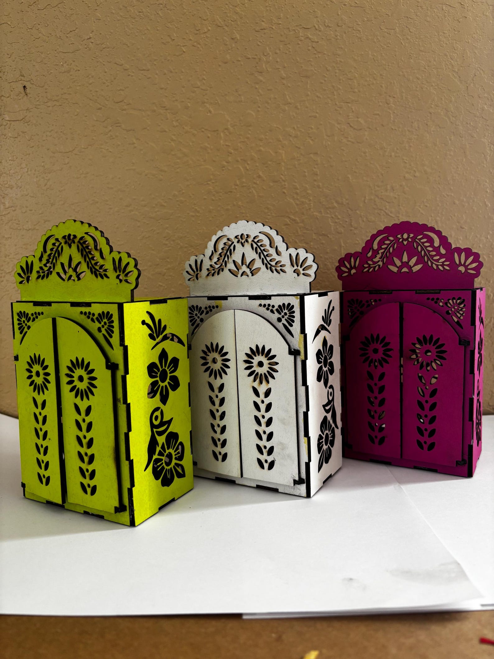 Mexican Folk Art Wooden Nicho Box – Handcrafted Altar Shrine With ...