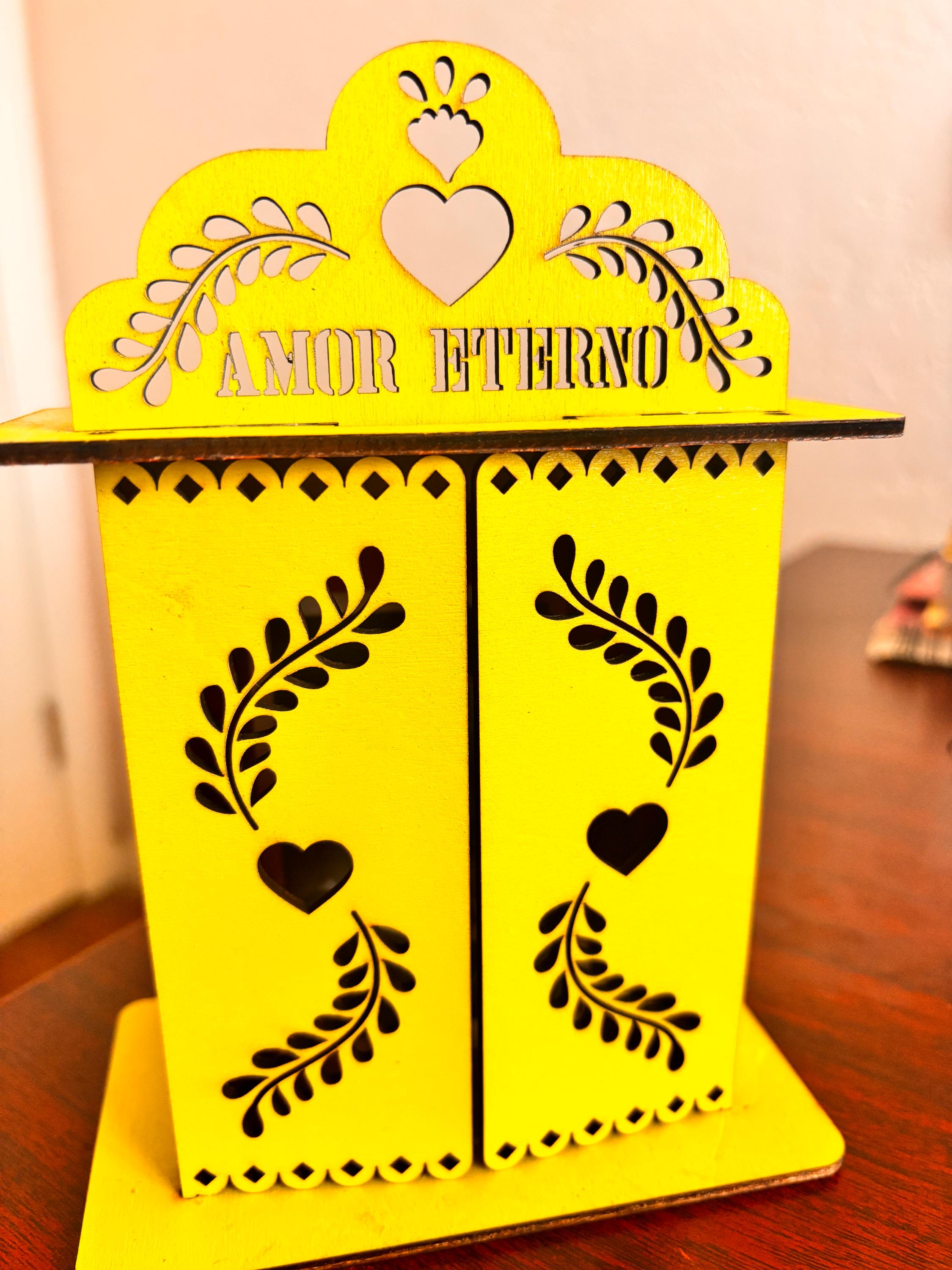 Amor Eterno Lime Mexican Nicho Photo Frame — Handmade Folk Art Memorial ...