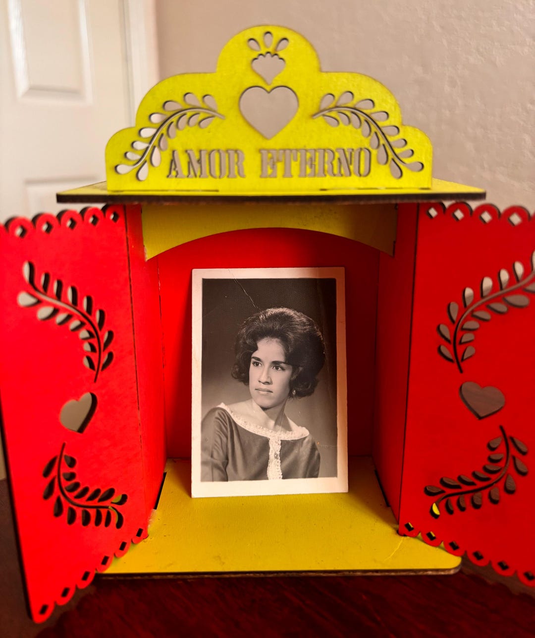 Amor Eterno Lime Mexican Nicho Photo Frame — Handmade Folk Art Memorial ...