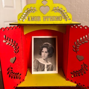 Amor Eterno Lime Mexican Nicho Photo Frame — Handmade Folk Art Memorial ...