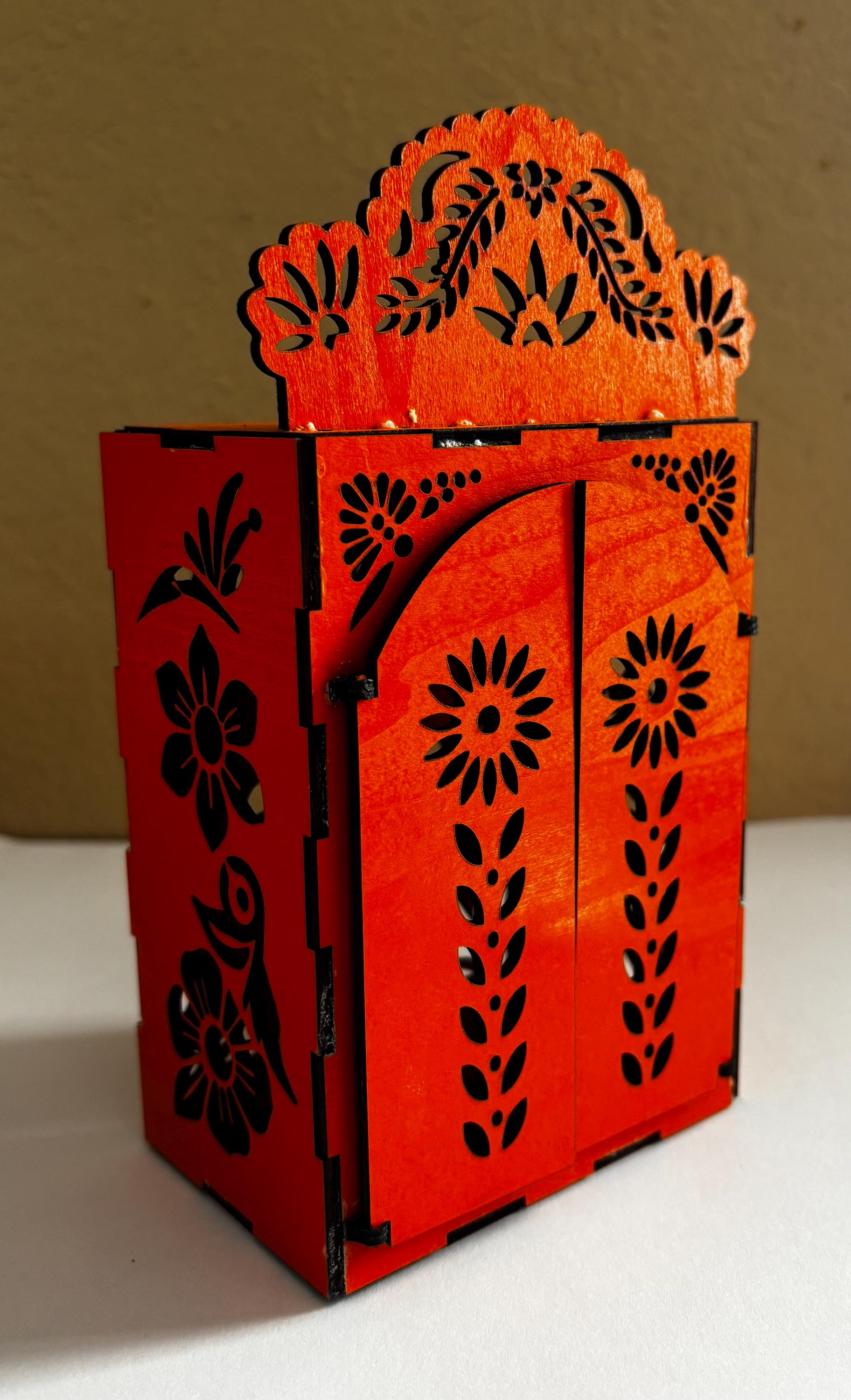Mexican Folk Art Wooden Nicho Box – Handcrafted Altar Shrine With ...
