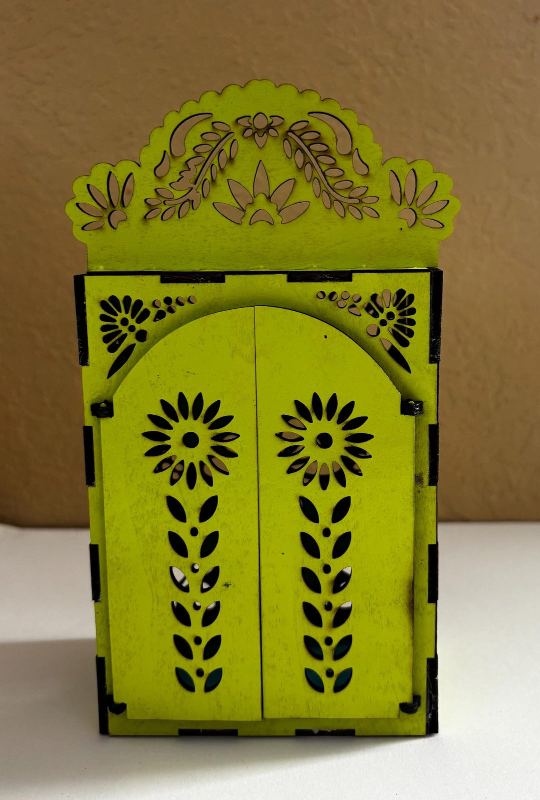 Mexican Folk Art Wooden Nicho Box – Handcrafted Altar Shrine With ...