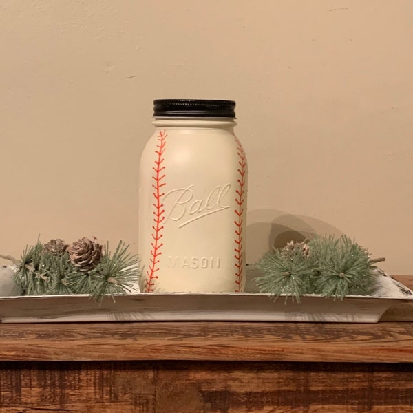 Baseball Mason Jar - Etsy