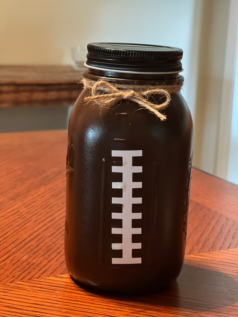 Football Mason Jar Bank - Etsy