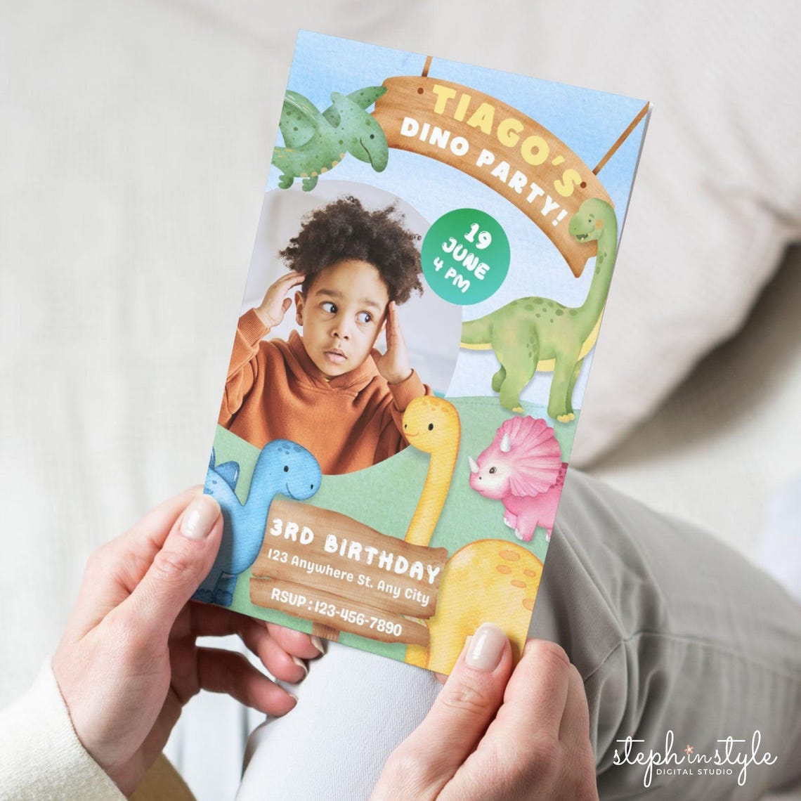 Editable Dinosaur Party Invitation Card | Dinosaur Theme | World ...
