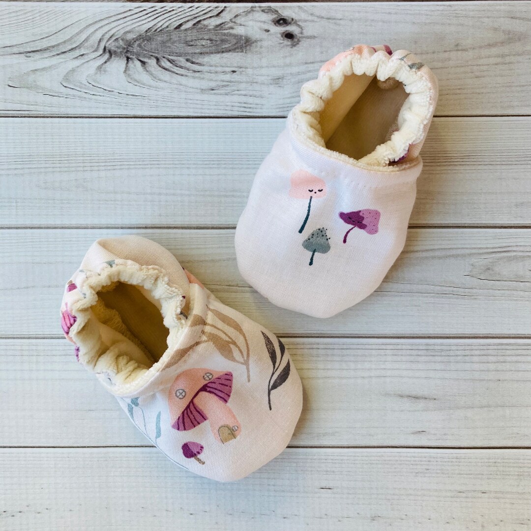 Mushroom Baby Booties Boho Baby Shower Moccasins Natural - Etsy