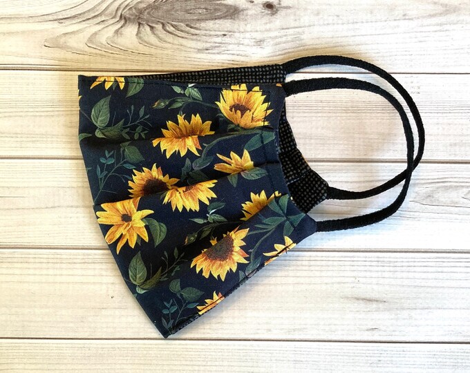 Sunflower Face Mask, Black and Gray Dust Mask, Cotton Mask, Mens and ...