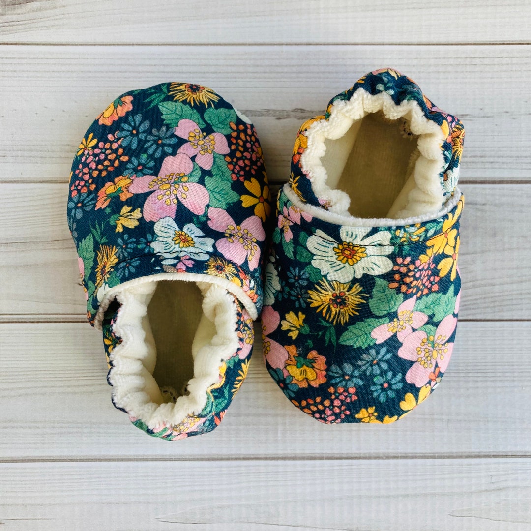 Flower Booties, Baby Gift for Girl, Boho Baby Booties, Moccasins ...