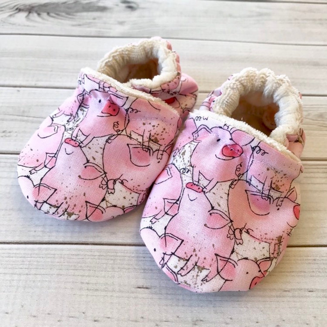 Pig Baby Booties, Baby Moccasins With Pigs, Year of the Pig. Piglet ...