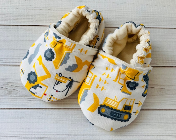 Tractor Baby Shoes, Construction Moccasins, Dump Truck, Excavator ...