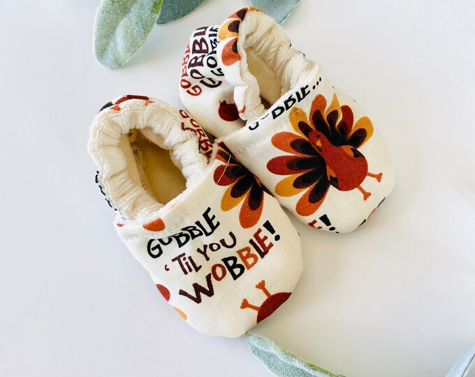 Thanksgiving Baby Shoes, Turkey Moccasins, Toddler Slippers, Crib Shoes ...