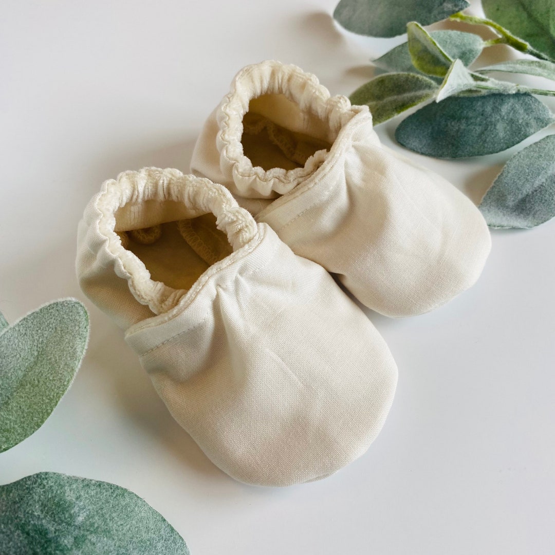 Cream Baby Shoes, Off-white Crib Booties, Special Occasion Natural ...