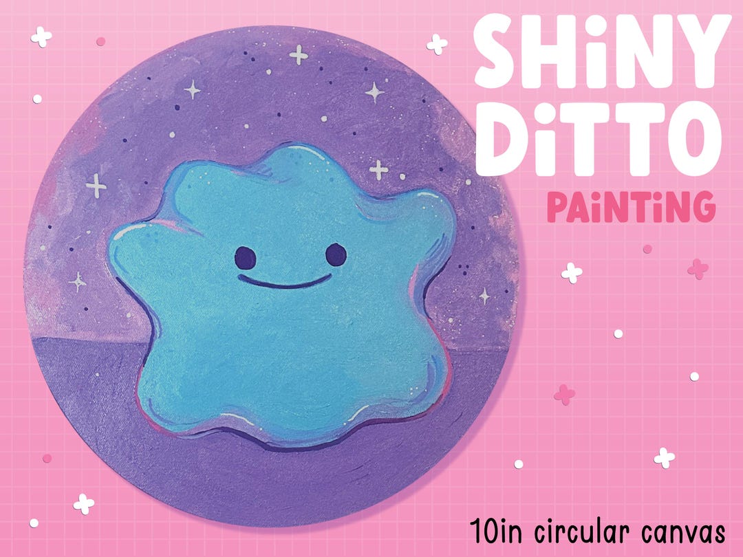Ditto Hand Painted Wall Art, P0kemon Painting, Anime Wall Art, Acrylic ...