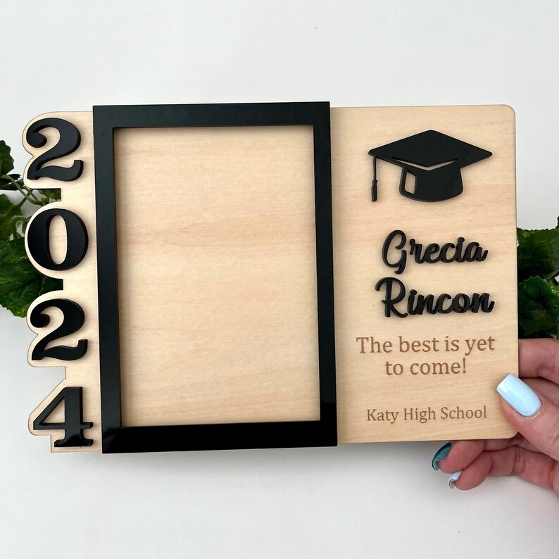 Custom Graduation Photo Frame, Wooden Graduation Photo Frame With Name ...