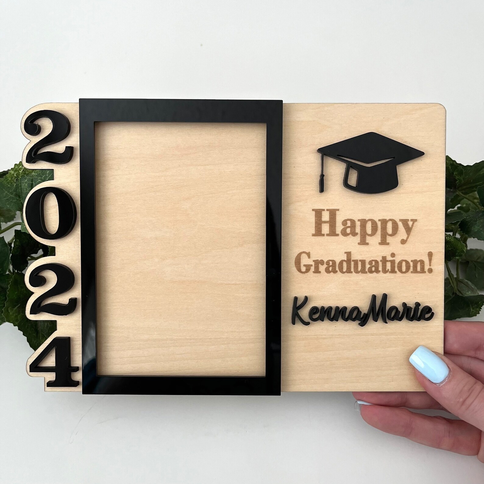 Graduation Photo Frame, Custom Wooden Graduation Photo Frame With Name ...