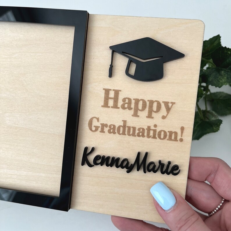 Graduation Photo Frame, Custom Wooden Graduation Photo Frame With Name ...