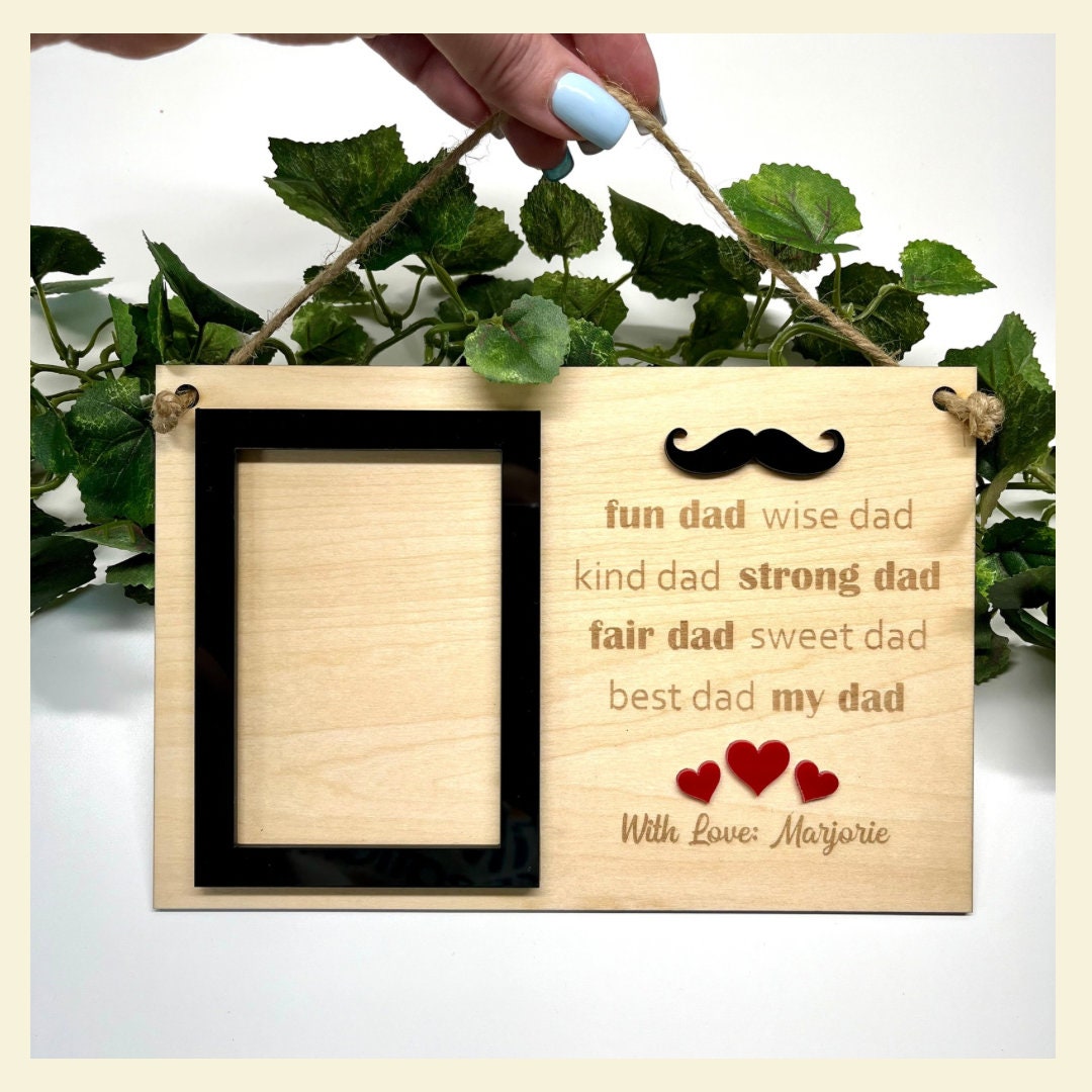 Custom Wooden Photo Frame for Dad, Birthday Gift for Dad, Fathers Day ...