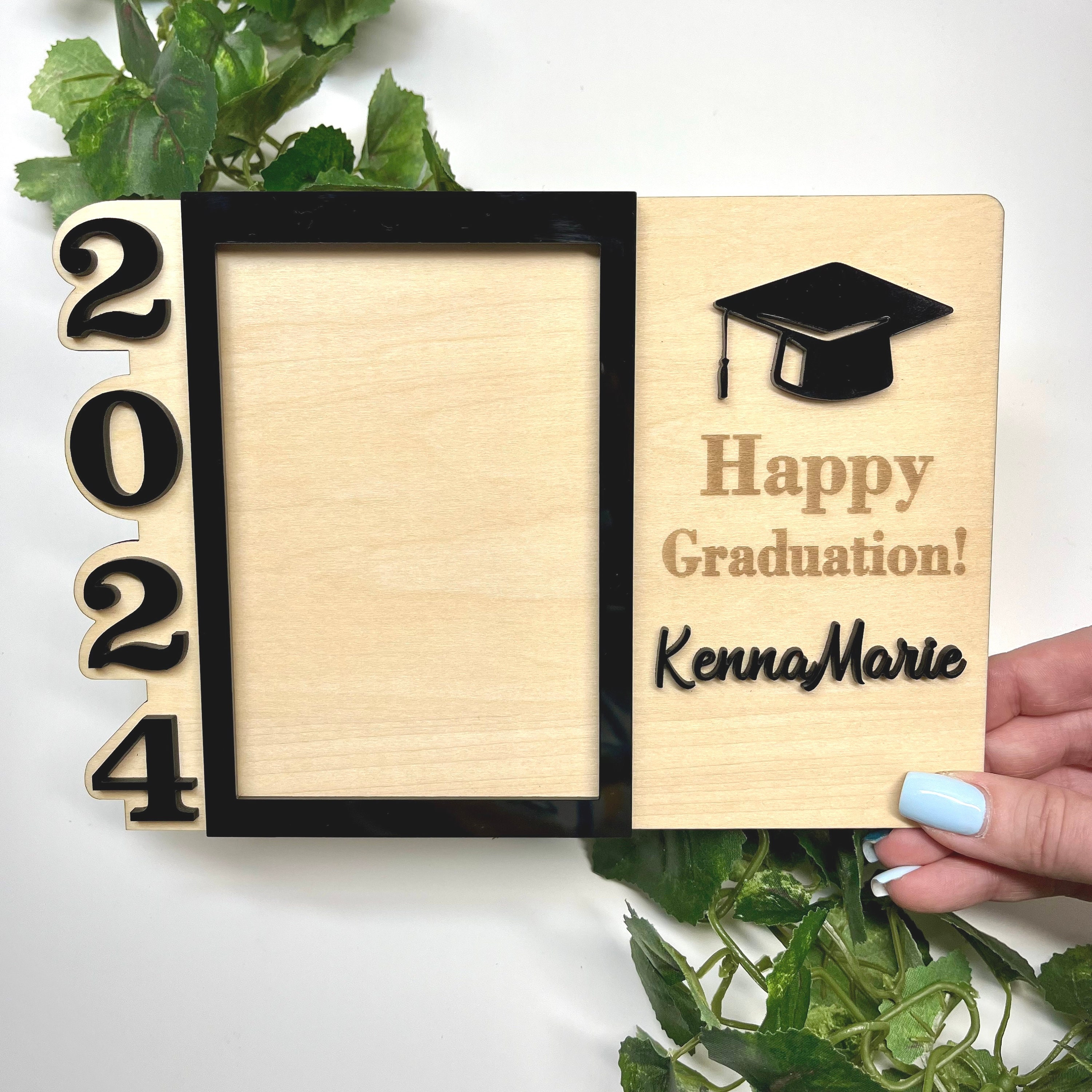 Graduation Photo Frame, Custom Wooden Graduation Photo Frame With Name ...