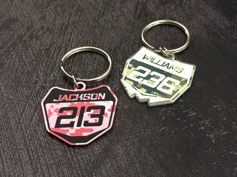 Motocross Race Number Plate Keychain: Custom Personalised Name, Keyring ...