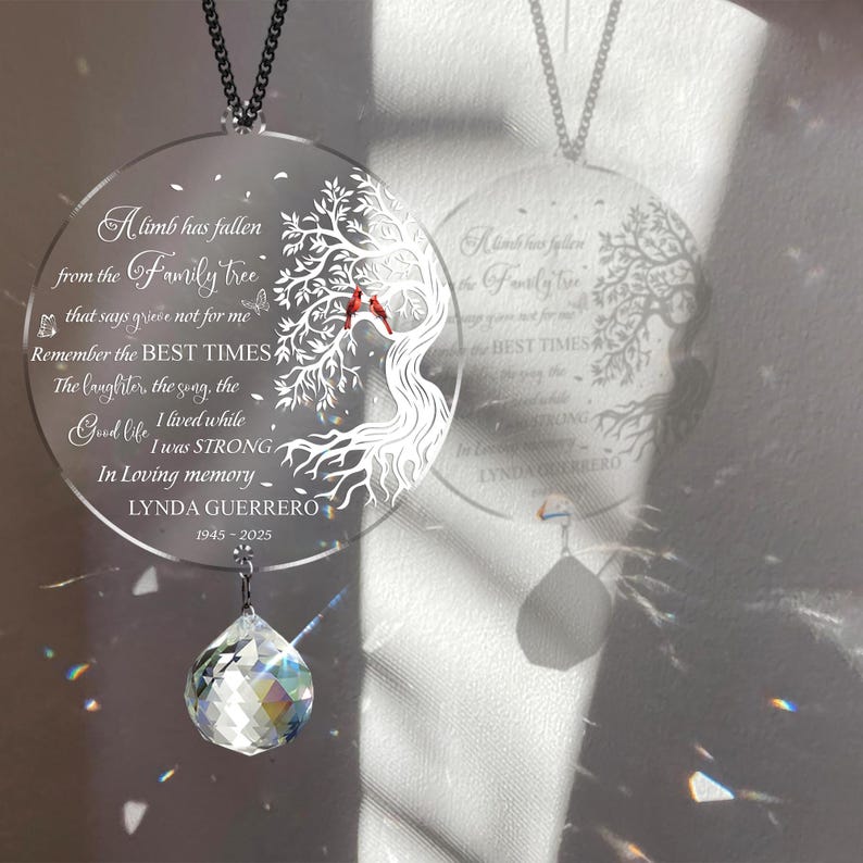 A Limb Has Fallen Memorial Crystal Suncatcher, Sympathy Gift for Loss ...