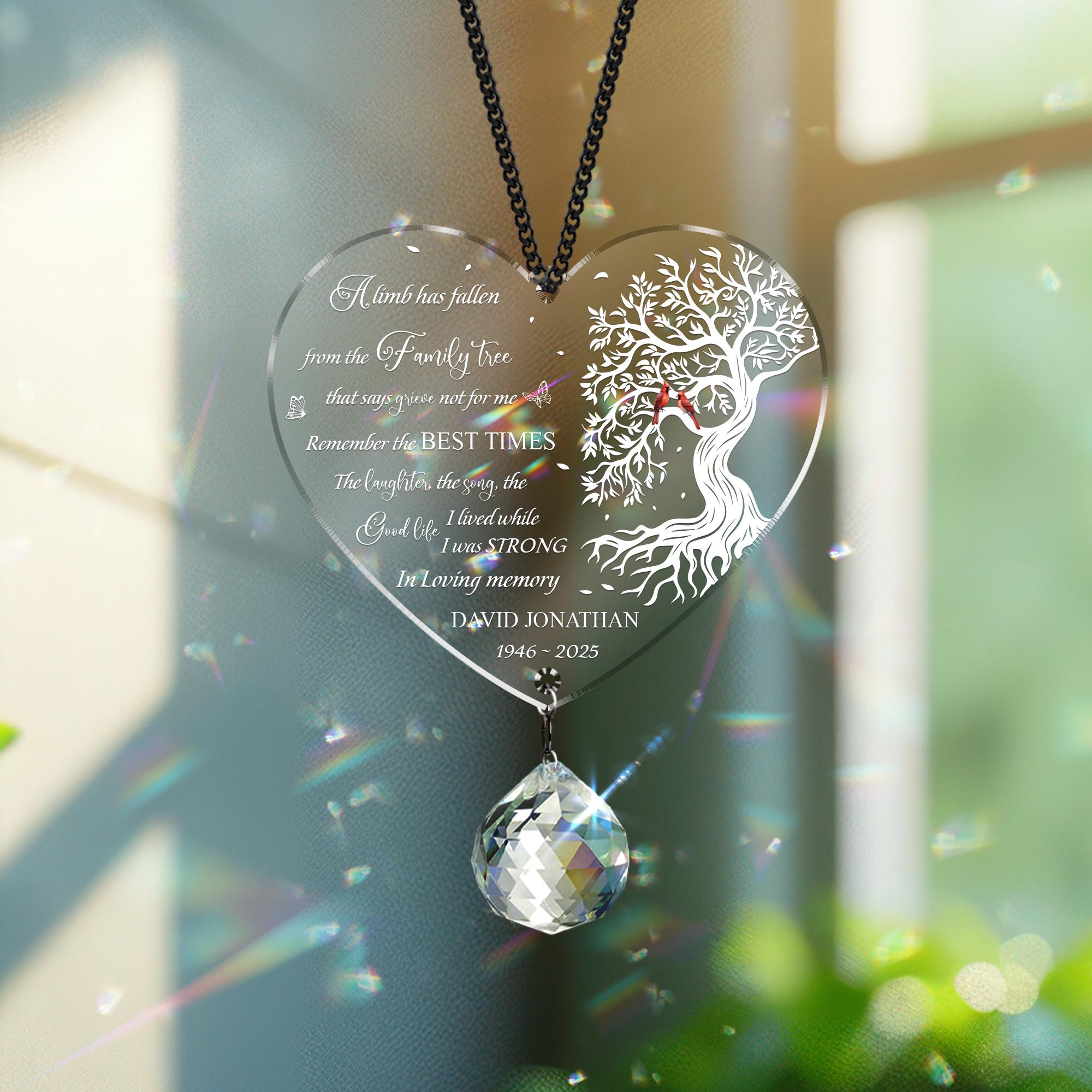 A Limb Has Fallen Memorial Crystal Suncatcher, Sympathy Gift for Loss ...