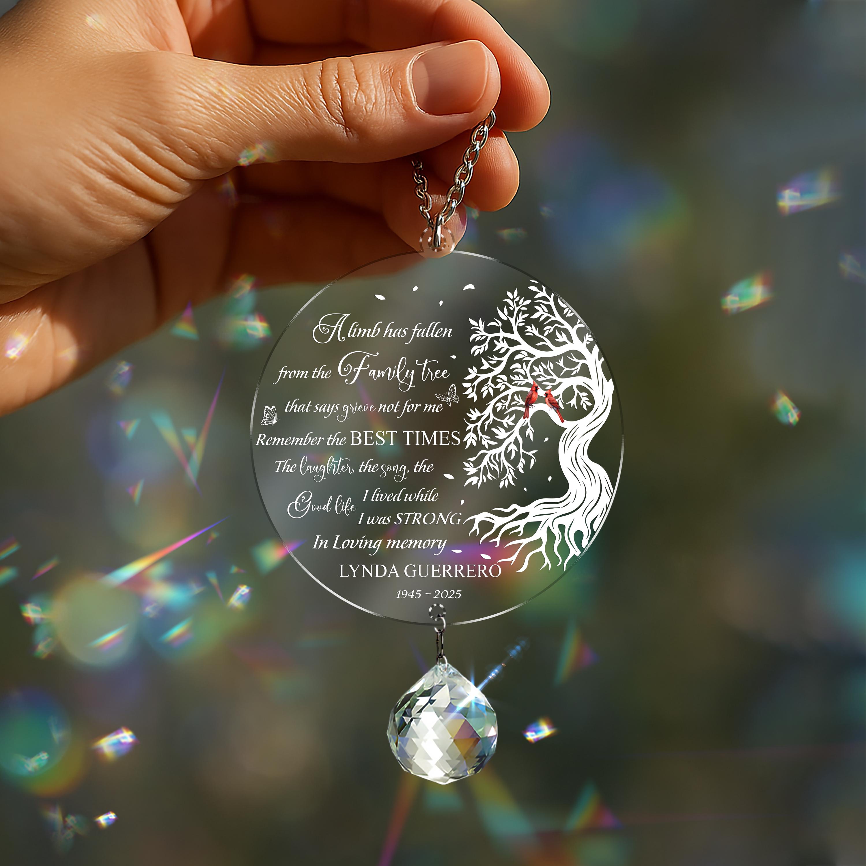 A Limb Has Fallen Memorial Crystal Suncatcher, Sympathy Gift for Loss ...