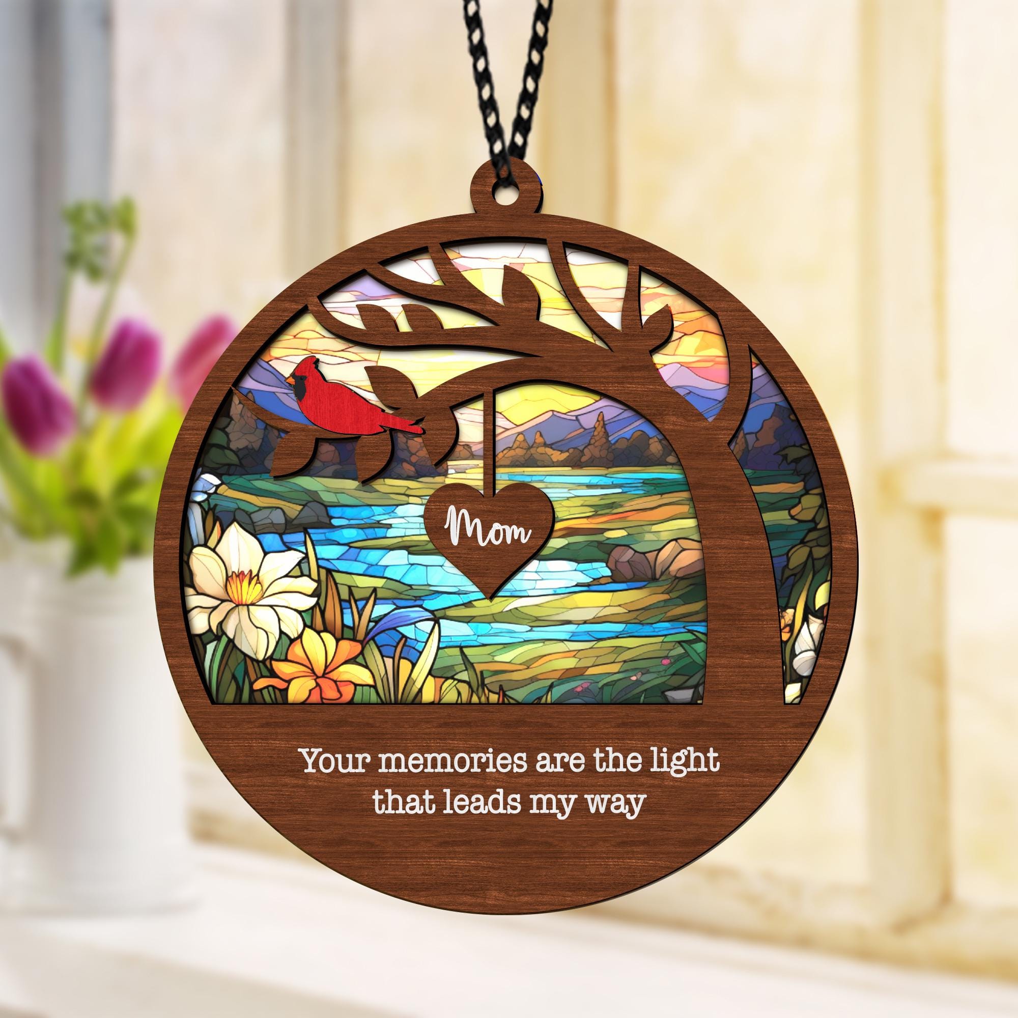6" Sympathy Suncatcher, Mother Memorial Suncatcher, Family Memorial ...