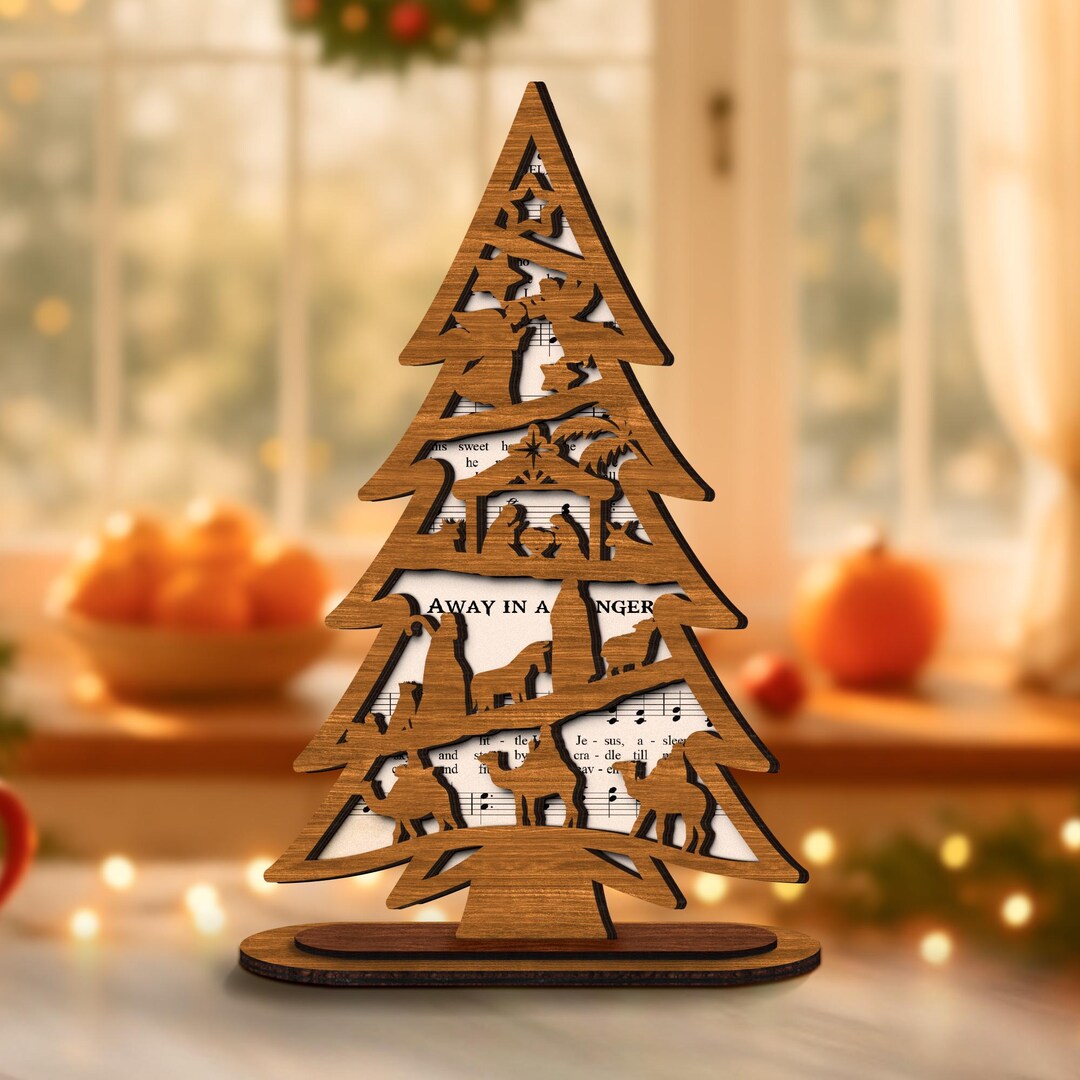 Personalized Xmas Nativity Tree, Nativity Scene, Christmas Nativity ...