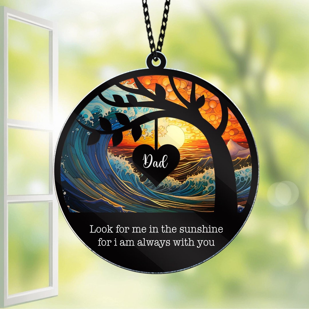 Memorial Suncatcher, Sympathy Gift, Loss of Dad, Father in Heaven ...
