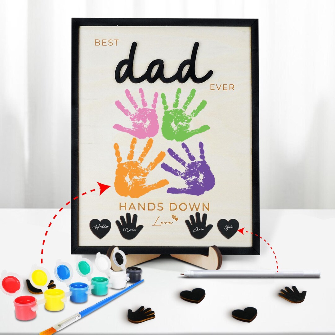 DIY Handprint Sign, Gift for Father's Day 2025, Father's Day Keepsake ...