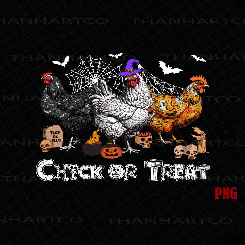 Chick or Treat Png, Halloween PNG, Spooky Chicken Png, Autumn Png ...
