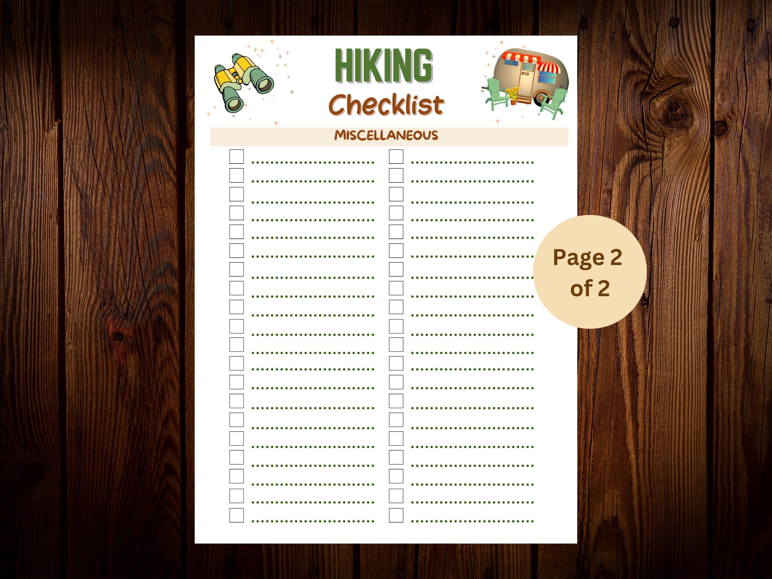 Hiking Essentials Checklist Hiking Gear Checklist Trail Gear List ...