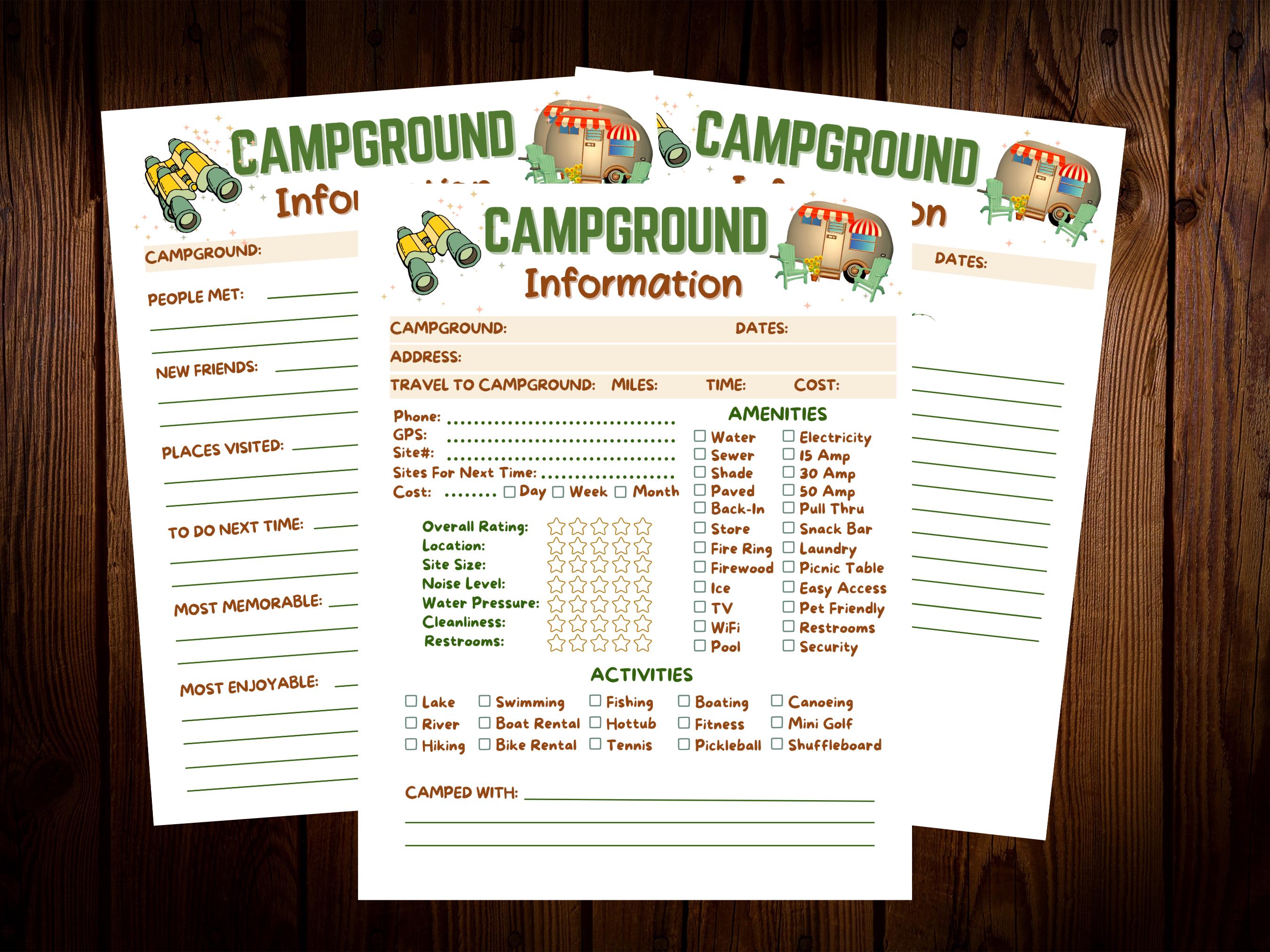 14-page Camping Checklist Bundle Printable | Comprehensive Camping, RV ...