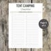 Tent Camping Checklist Printable -your Ultimate Camping Organizer | 3 ...