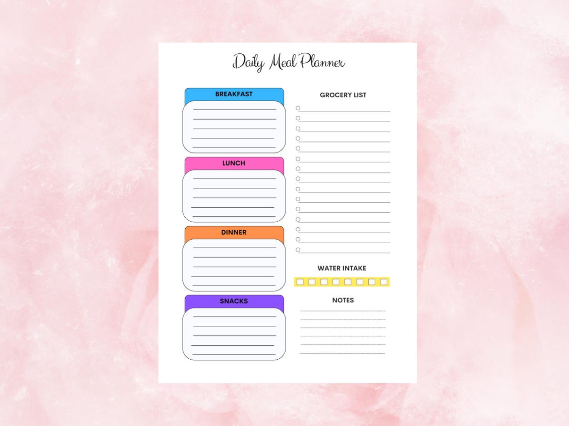 Organize Your Meals With Our Printable Meal Planner | Daily and Weekly ...