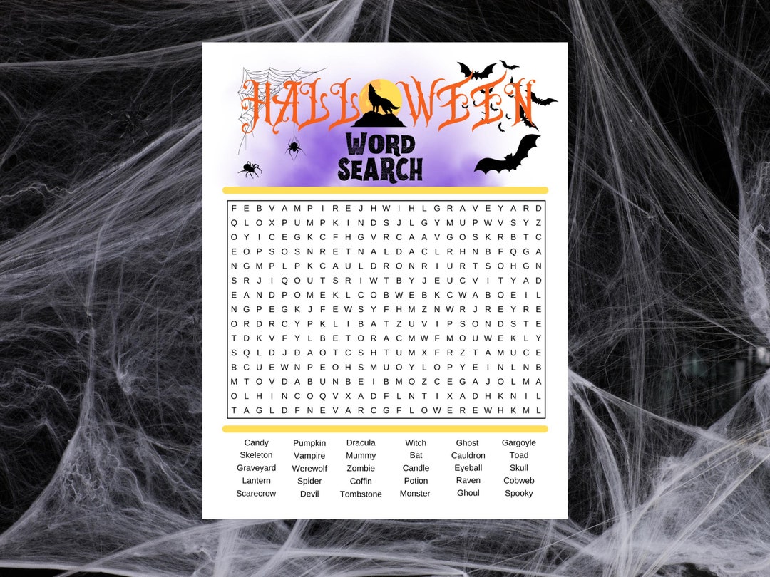 Eerie Word Search Printable – Fun Halloween Puzzle for Kids and Adults ...