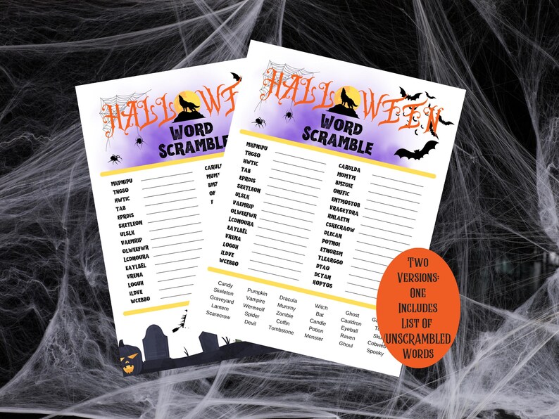 Halloween Word Scramble - Spooky Fun for All Ages! - Etsy