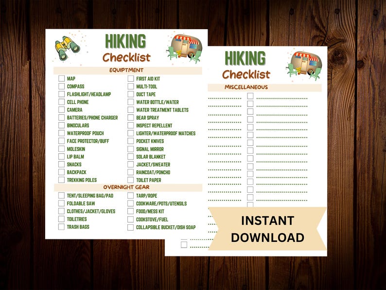 Hiking Essentials Checklist Hiking Gear Checklist Trail Gear List ...
