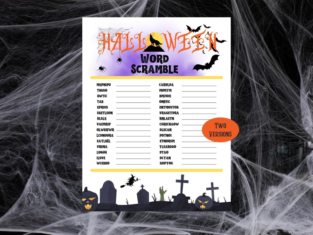 Halloween Word Scramble - Spooky Fun for All Ages! - Etsy