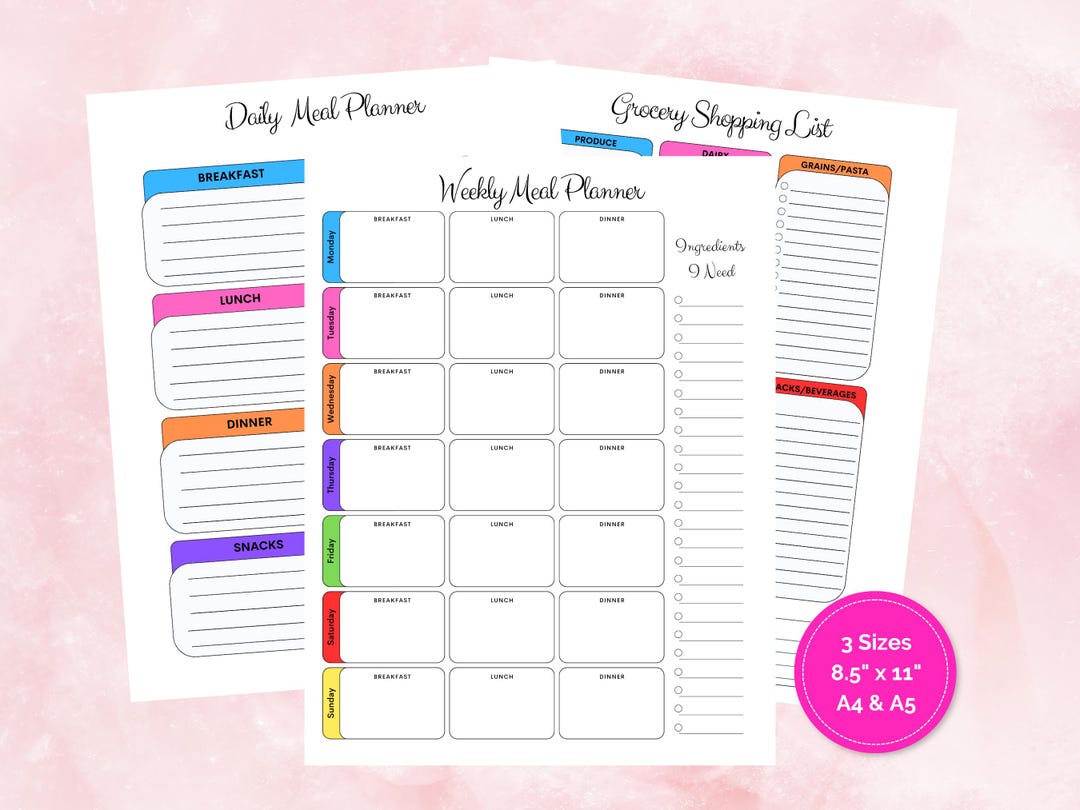 Organize Your Meals With Our Printable Meal Planner | Daily and Weekly ...