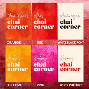 Personalized Chai Print: Bold Indian Typography, Colorful Desi Art ...