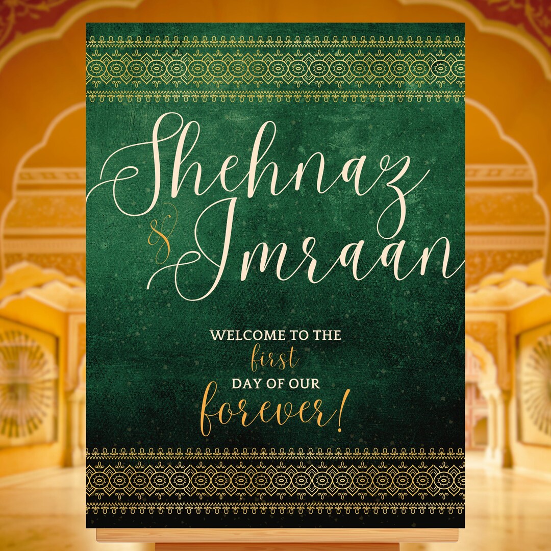 Editable Indian Wedding Welcome Sign 9 Color Pack | Elegant ...